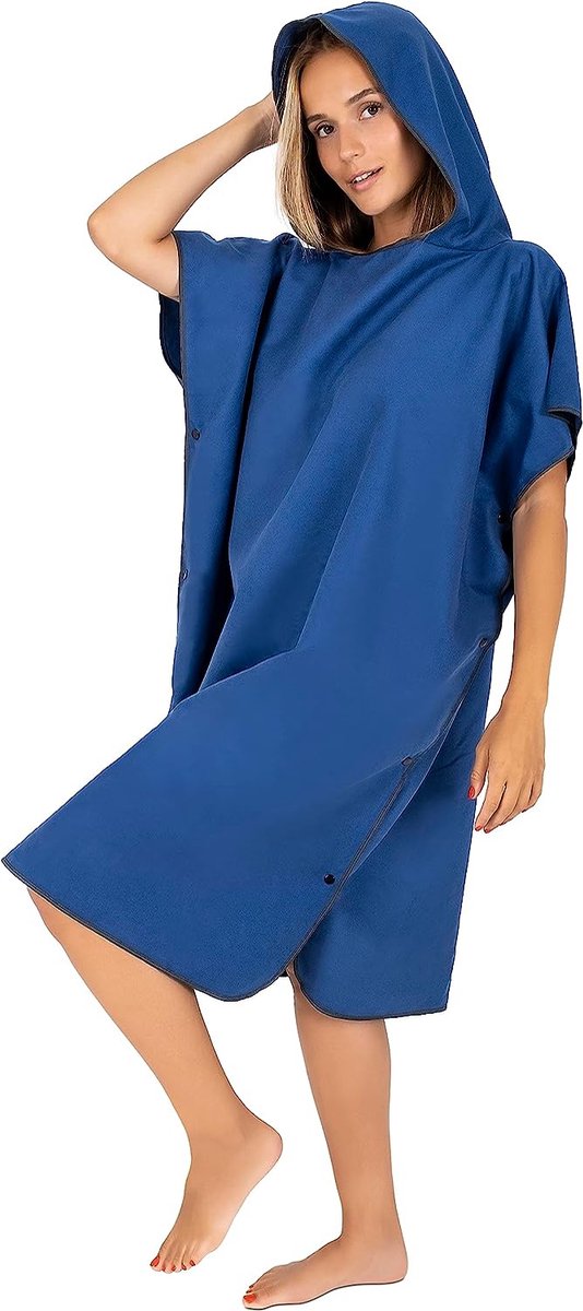 Premium badponcho met knopen - Öekotex 100 - omkleedhulp dames en heren ...