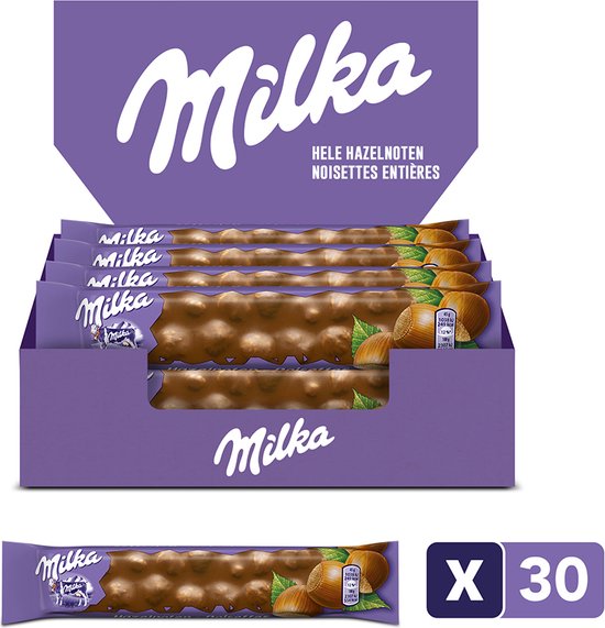 Milka Chocolade Reep Hele Noten 30 stuks | bol