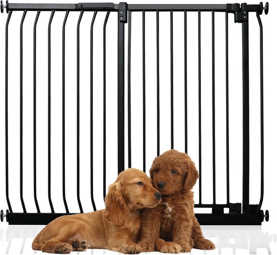 Bettacare Hoog Hondenhek Elite, 107cm - 116cm, Mat Zwart, Hoog 96.8cm | bol