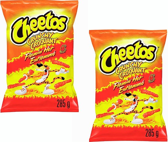 Cheetos - Flamin Hot - Crunchy Croquant - 285g x 2 Large Packs | bol