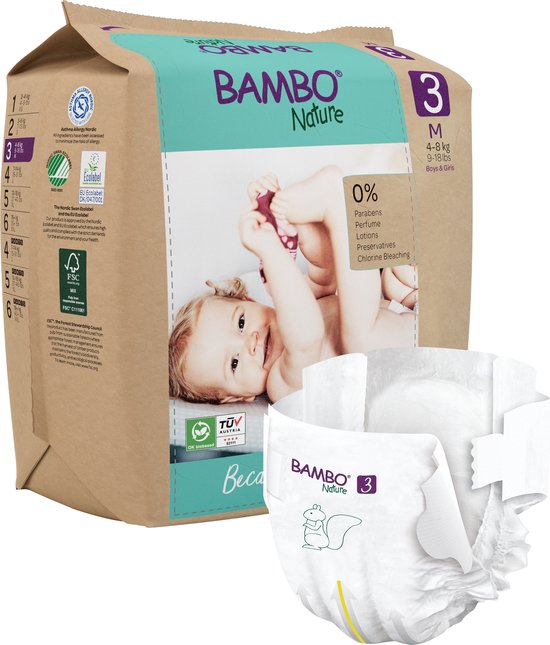 Bambo Nature Luiers Maat 3 (4-8 kg) 28 stuks | bol