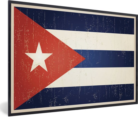 Fotolijst incl. Poster - Een illustratie van de Cubaanse vlag - 90x60 ...