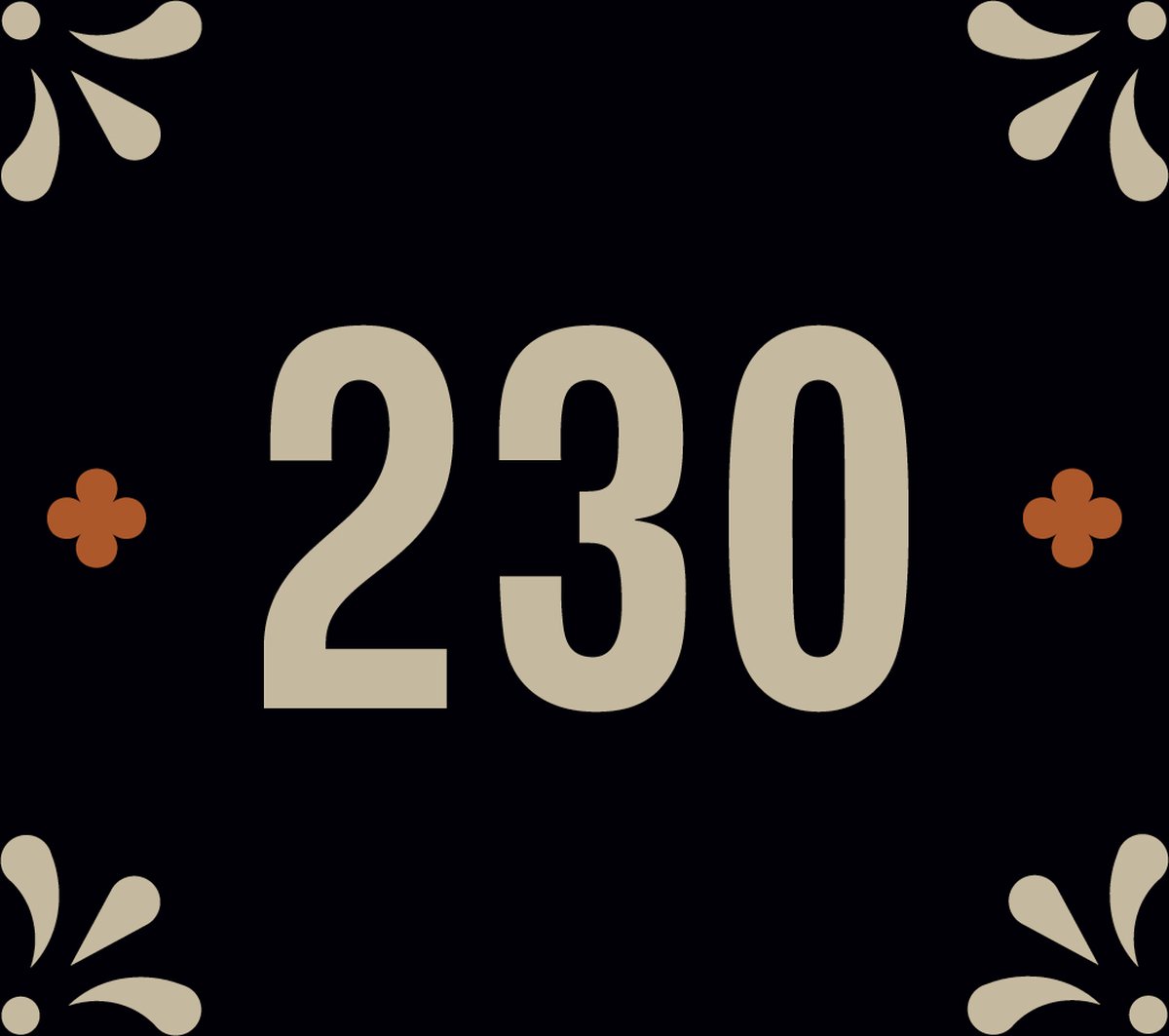 Numéro de plaque d'immatriculation de la maison 230 | Numéro de maison ...