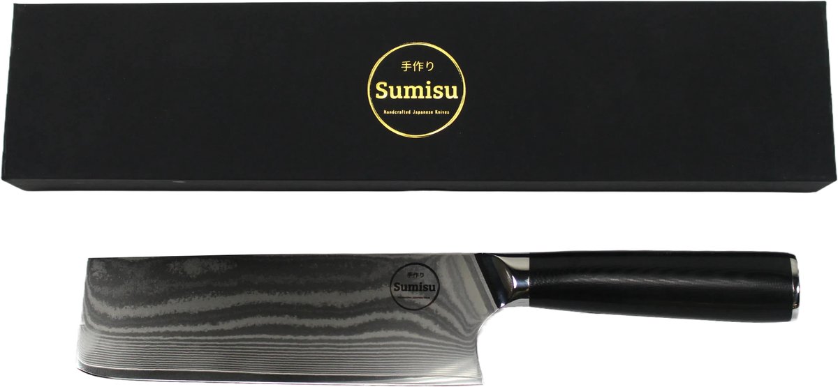 Sumisu Knives - Japans mes - Nakiri Black Collection - 100% damascus staal - Koksmes -... | bol