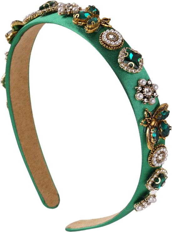 Dottilove Betty Bee-haarband - Haar accessoire - Sierklem - Sier accessoire - Groen | bol