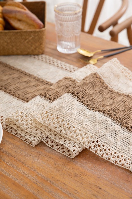 Tafelloper- Macrame - Boho decoratie - Tafelkleden - Tafellopers linnen - Bohemian... | bol