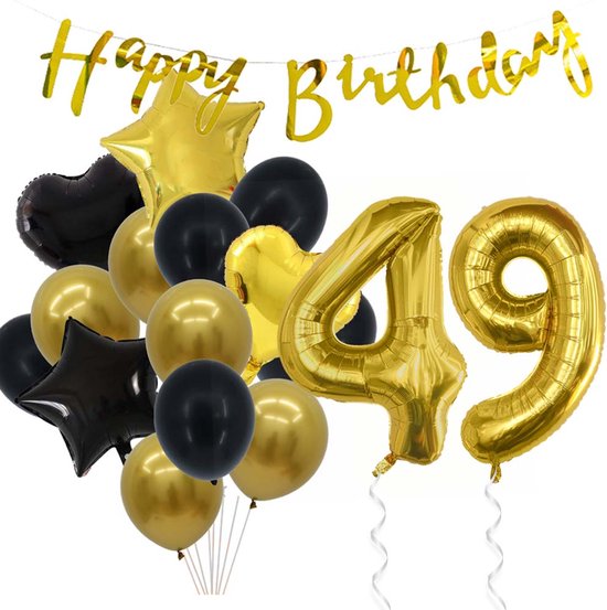 Snoes Ballonnen 49 Jaar Feestpakket – Versiering – Verjaardag Set ...