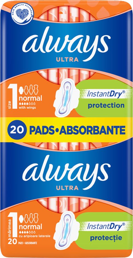 Always - Ultra - Normal - Nr. 1 - Maandverband - 20 Stuks - DUO PACK | bol