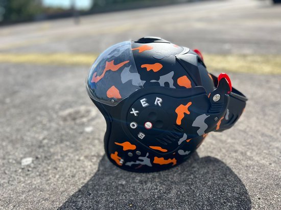 Helmstickers - Shark helm - Boxer helm - Camo - Grijs & Oranje ...