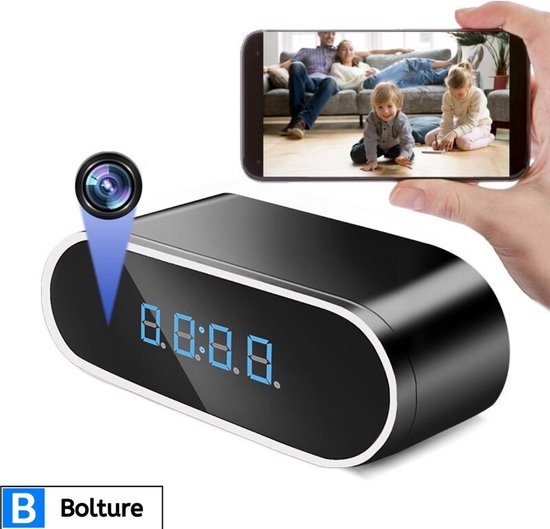Bolture Mini Spycam Klok - Verborgen Spionage Camera - Spy Cam met Wifi en App -... | bol