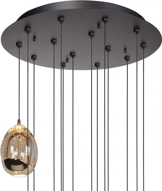 Highlight vide hanglamp Golden Egg rond 14L - goud - videlamp | bol