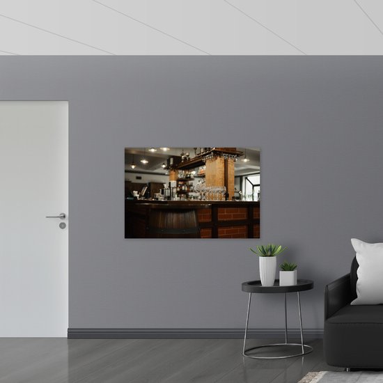 Hout - Bar - Hout - Ton - Glazen - Drank - Kroeg - 120x80 cm - 9 mm dik ...