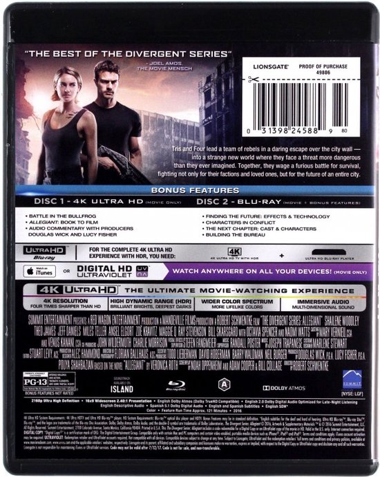 DIVERGENT SERIES: ALLEGIANT Blu-ray, Shailene Woodley | Dvd's | bol