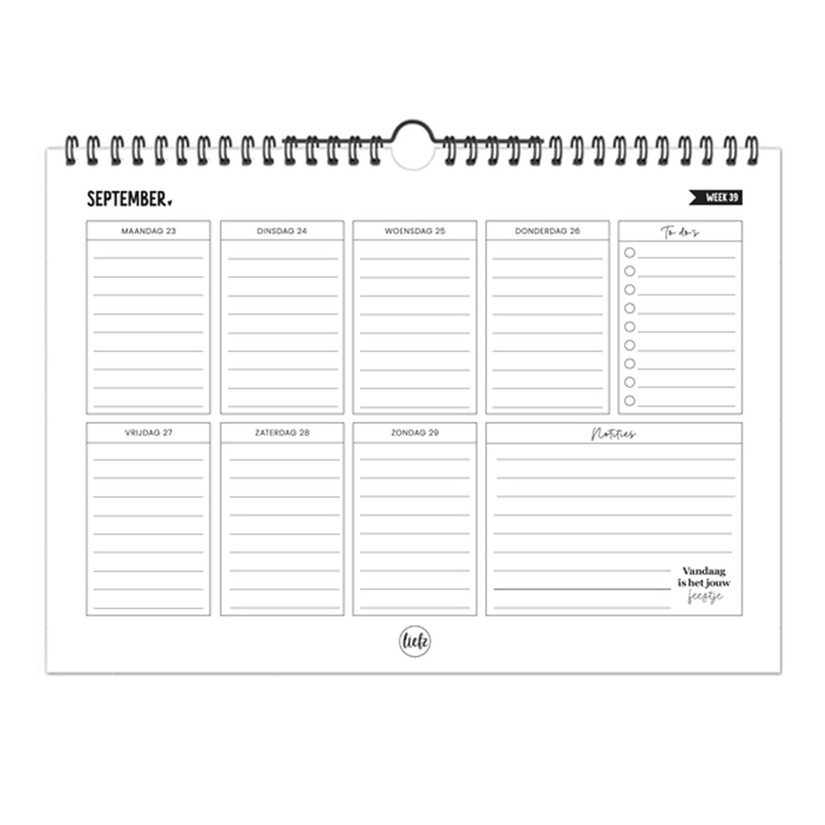 Weekkalender 2024 | A4 | Vandaag is het jouw feestje | bol.com
