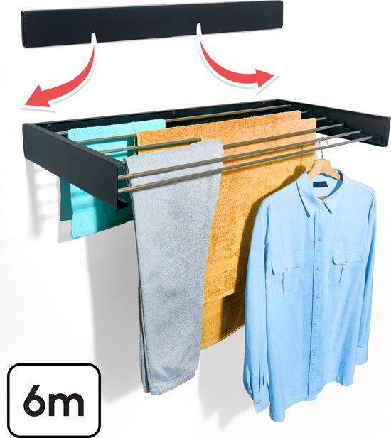 Bodo® Droogrek Inklapbaar - Wanddroogrek - 100 cm - Inclusief Boormal ...