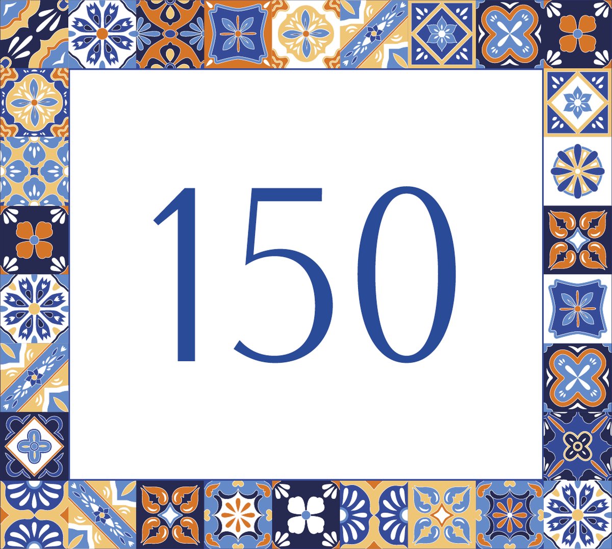 Huisnummerbord nummer 150 | Huisnummer 150 |Klassiek huisnummerbordje ...