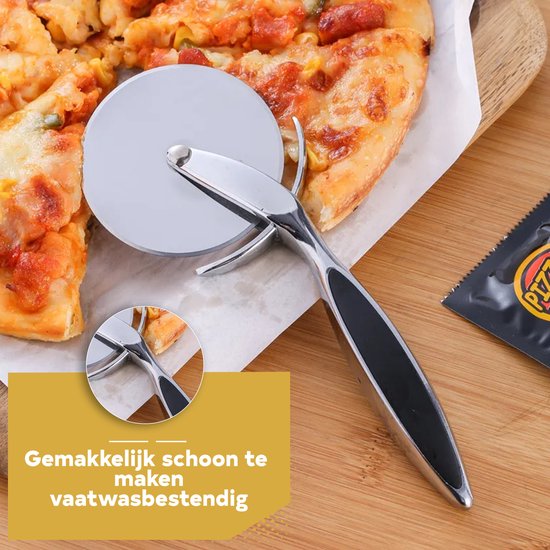 HI NATURE™ Pizzasnijder – Pizzames – Pizzaroller – Robuust & Scherp ...
