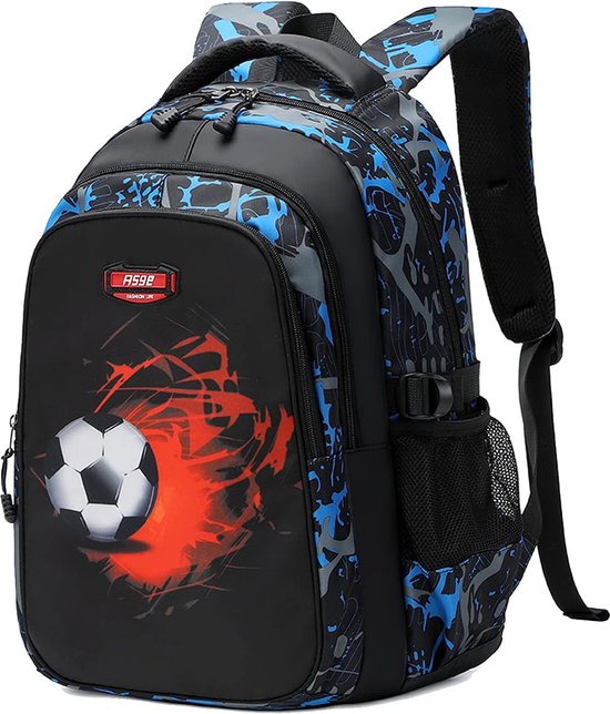 Blauw Asge school rugtas voor jongens, meisjes en tieners, ergonomische ...