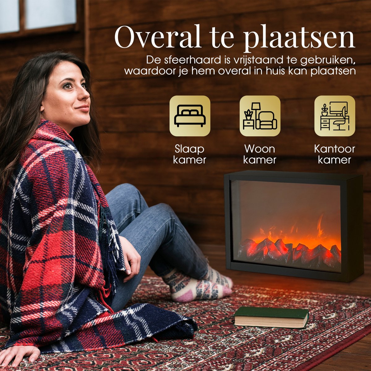 HOMBLE Sfeerhaard Elektrisch - Elektrische Haard - LED Vlameffect ...