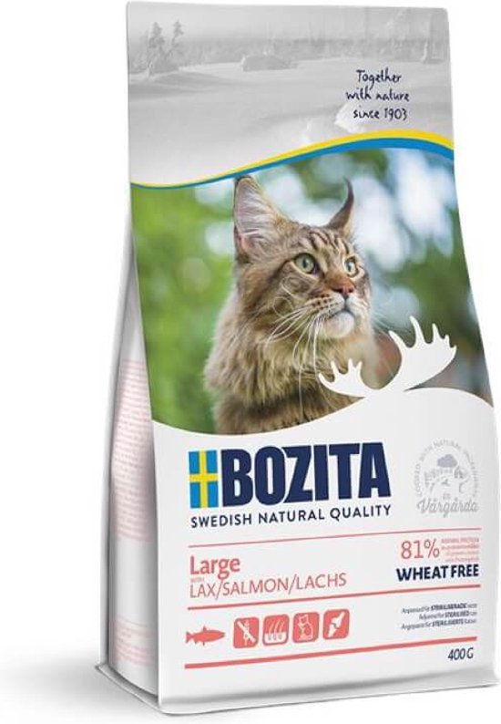 Bozita Large Tarwevrij Zalm 400 gram - Complete voeding voor volwassen ...