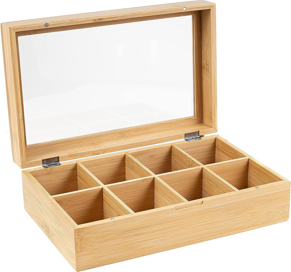 Theedoos 8 vaks - Theedoos Hout - Thee - Theedoos Glas - Stijlvol Hout ...