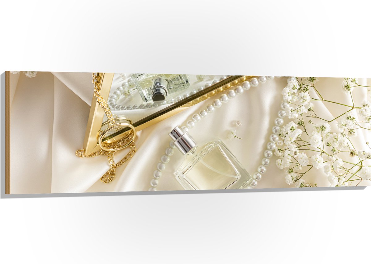 Hout - Spiegel - Parfum - Ketting - Bloemen - 150x50 cm - 9 mm dik ...