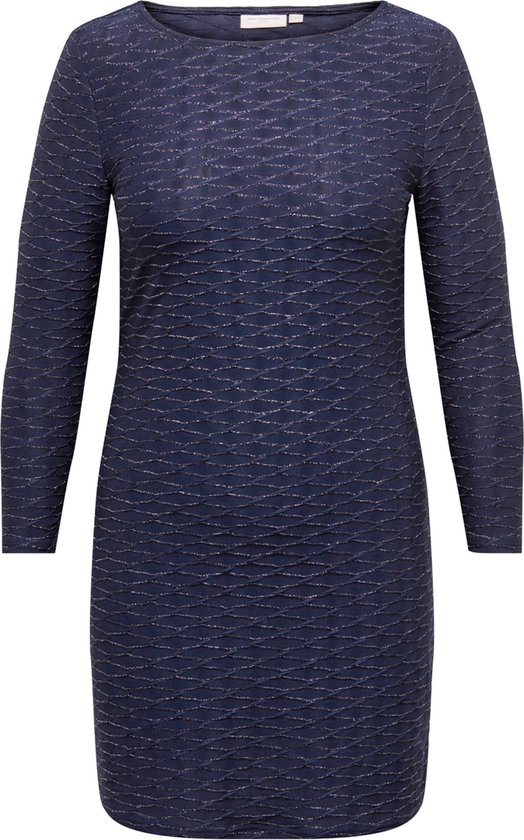 ONLY CARMAKOMA CARASTRA L/S V-NECK GLITTER DRESS BLAUW MAAT XL 54 | bol