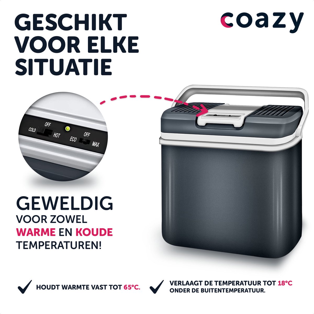 Coazy | Glacière électrique 24L | Frigobox Voiture Electrique 12v 230 volts |... | bol.com