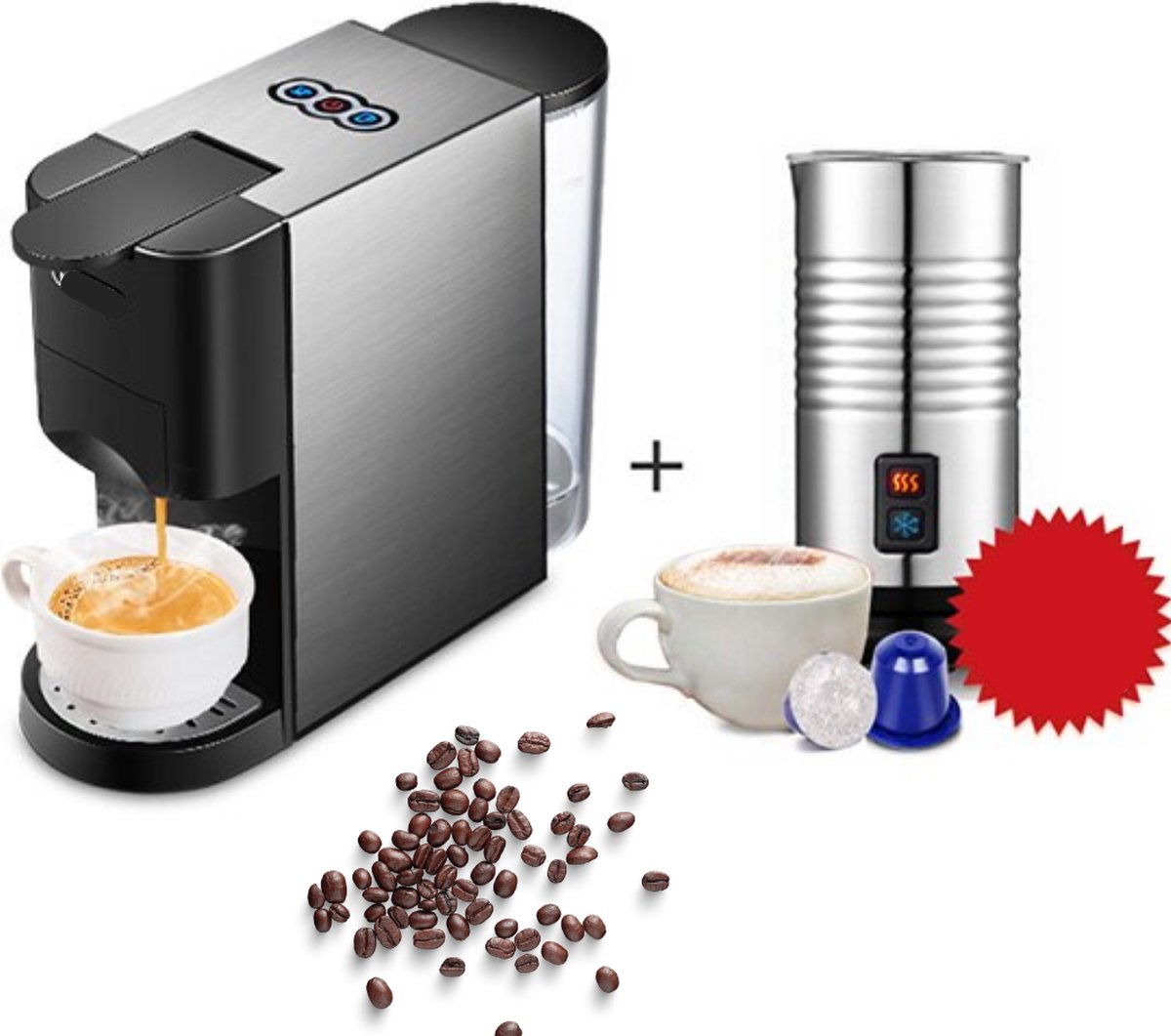Arvona 4 in 1 Koffiemachine - Koffiezetapparaat - Koffie Automaat ...