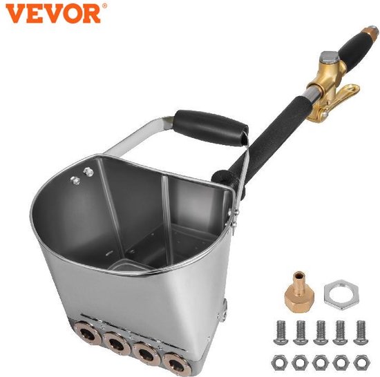 Vevor Mortel Spuit Pistool 4-Jet 3kW Muur Stucwerk Schop Hopper ...