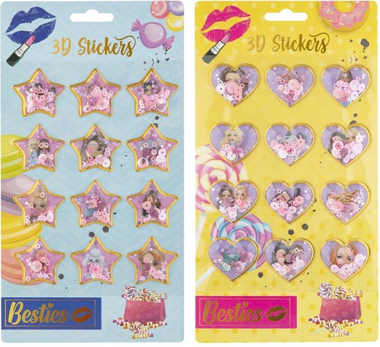 Grafix Besties 3D glitter stickers pak a 12 stuks | bol