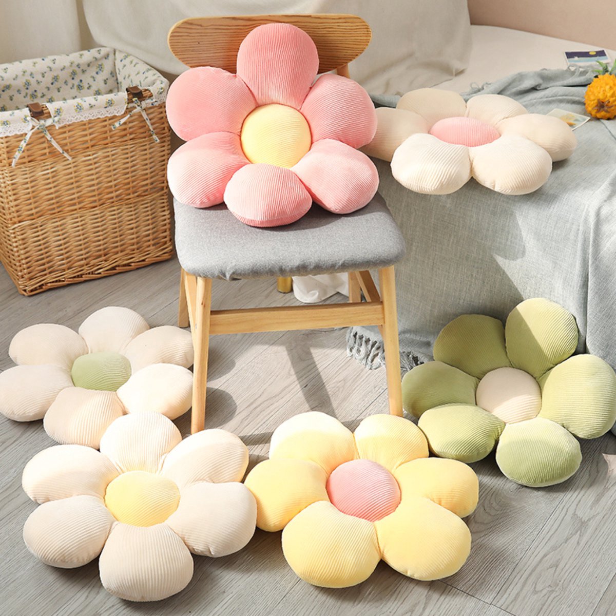 Bloem kussen Roze - 50 x 50 cm - Bloemvormig Kussen - Aesthetic kussen ...