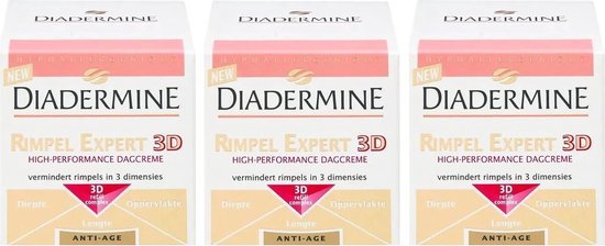 Diadermine Dagcreme Rimpel Expert 3D - 3x50ml - Voordeelverpakking | bol
