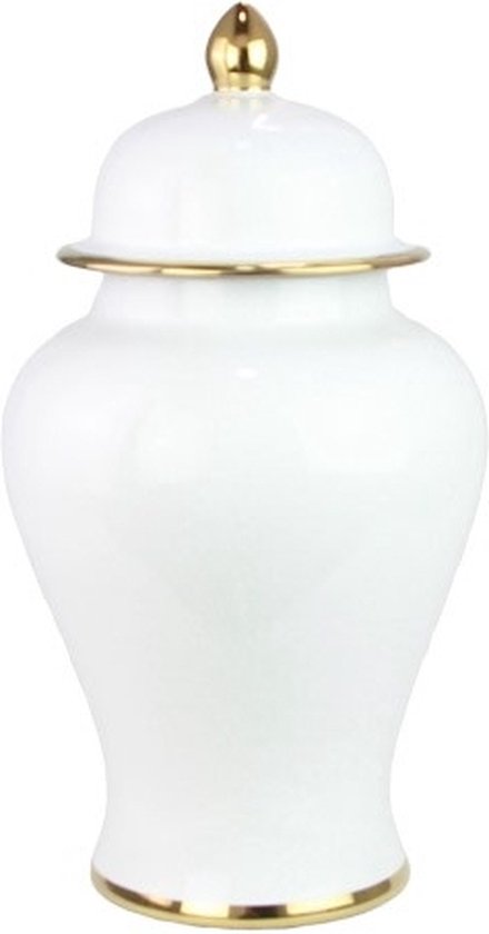 Fine Asianliving Chinese Gemberpot Porselein Wit Handgemaakt D25xH46cm ...
