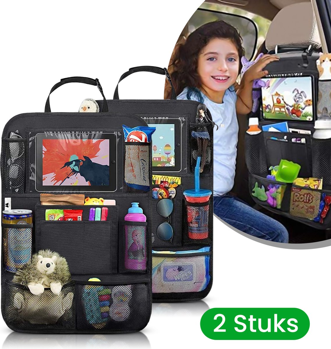 Allsa Auto Organizer - 2 Stuks - Auto Organizer Kind - Autostoel ...