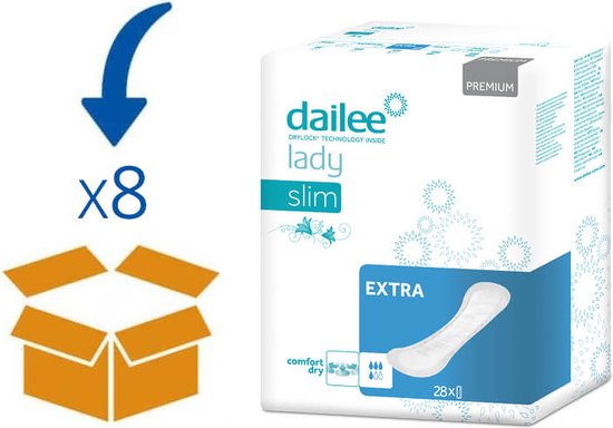 Dailee Lady Premium Slim Extra - 8 pakken van 28 stuks ...