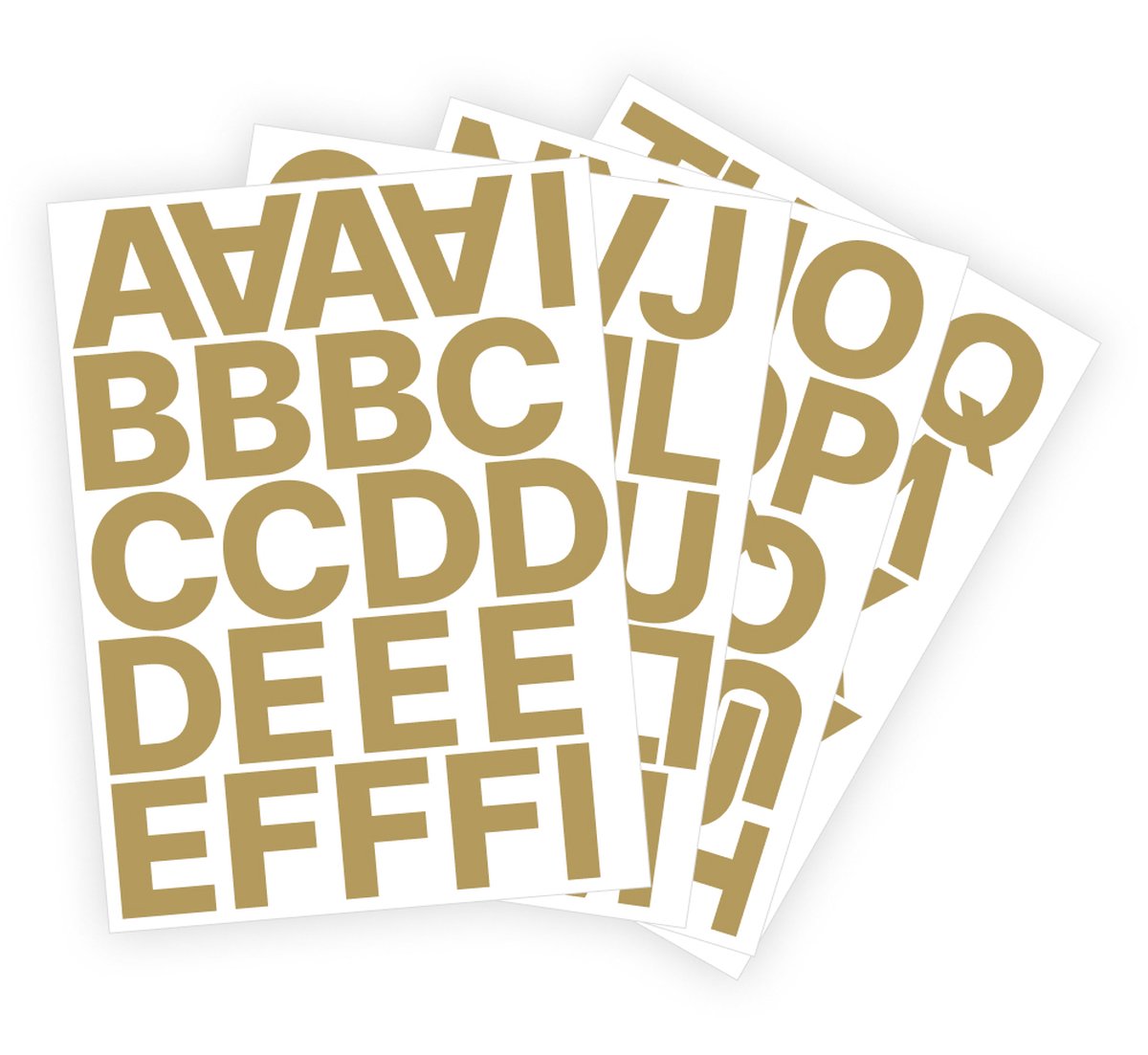Letter stickers / Plakletters - Set - Metallic Goud - 5cm hoog ...