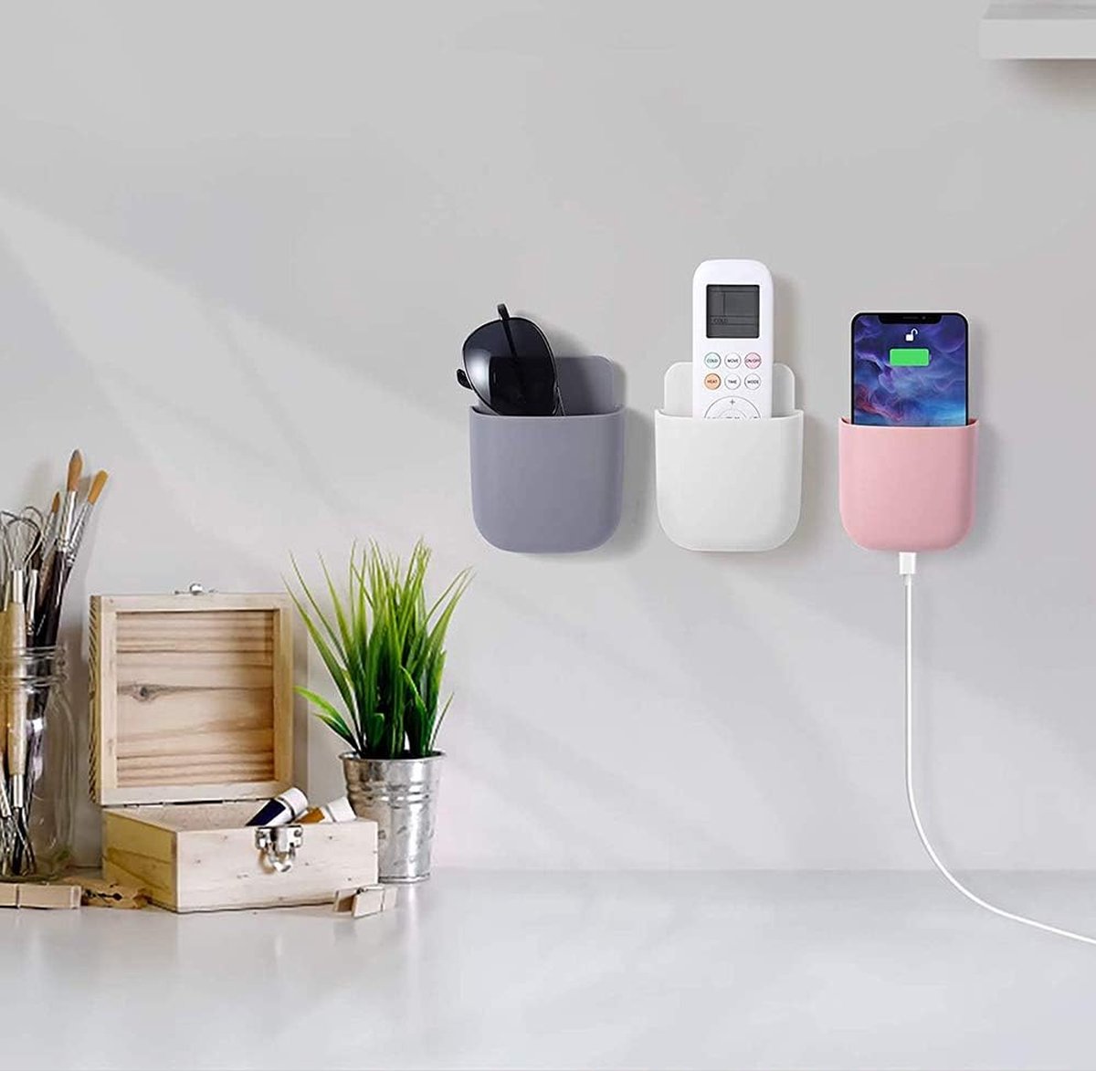 Support mural pour téléphone portable 6 pièces, organisateur mural pour ...