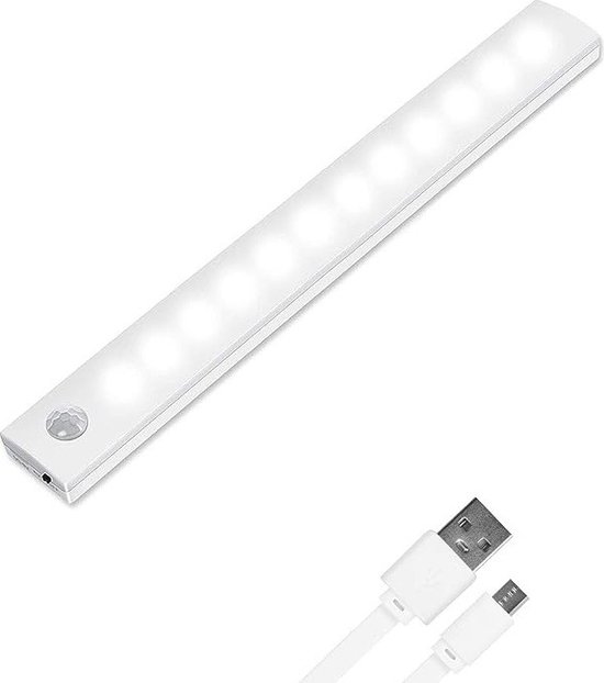 LED onderkast verlichting - USB oplaadbaar - PIR sensor - 50cm | bol