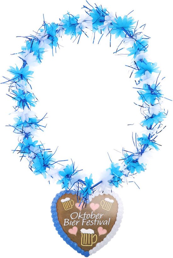 Folat - Hawaii Krans Blauw/Wit Oktober Bier Festival Lebkuchen | bol