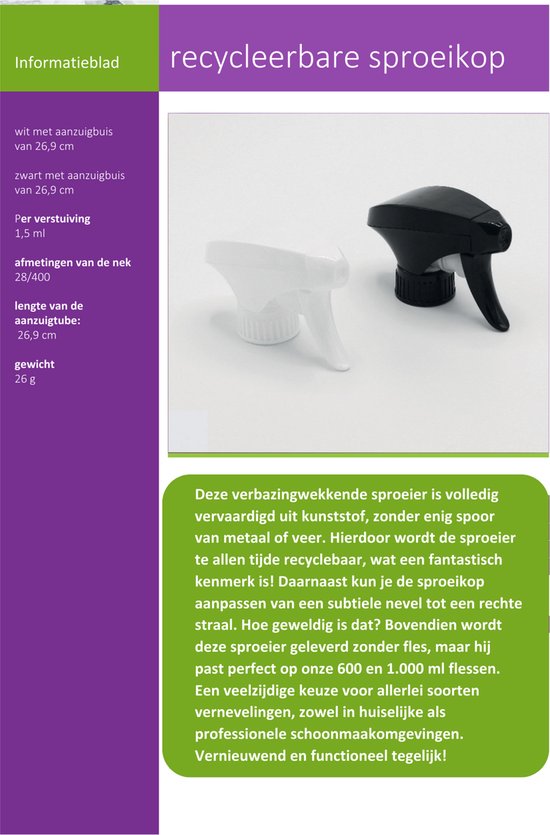 Recycleerbare sproeikop Zwart | bol