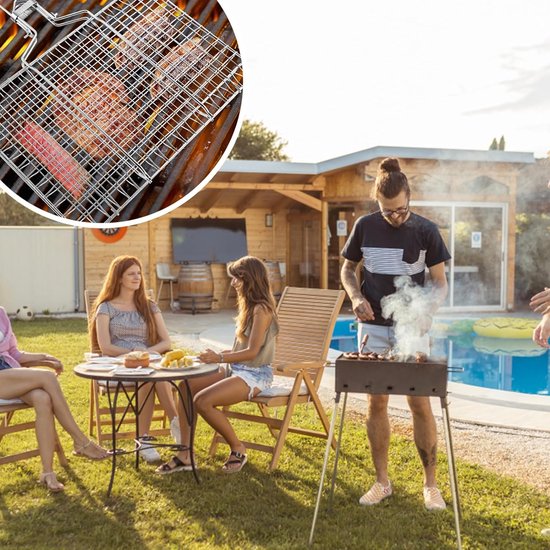 Visgrillen, visbrander Opvouwbare vistang 430 roestvrijstalen grillmand ...