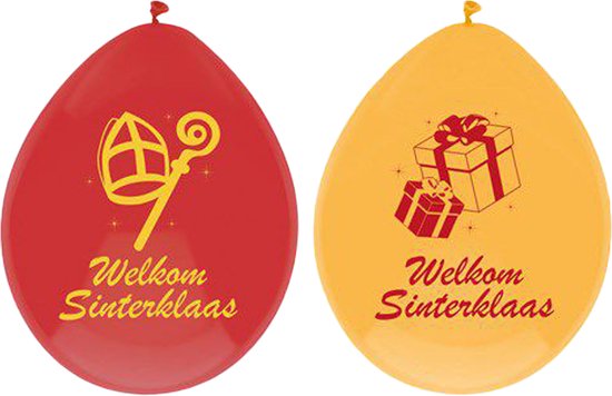 Haza Welkom Sinterklaas ballonnen - 6x stuks - geel/rood - Sint ...