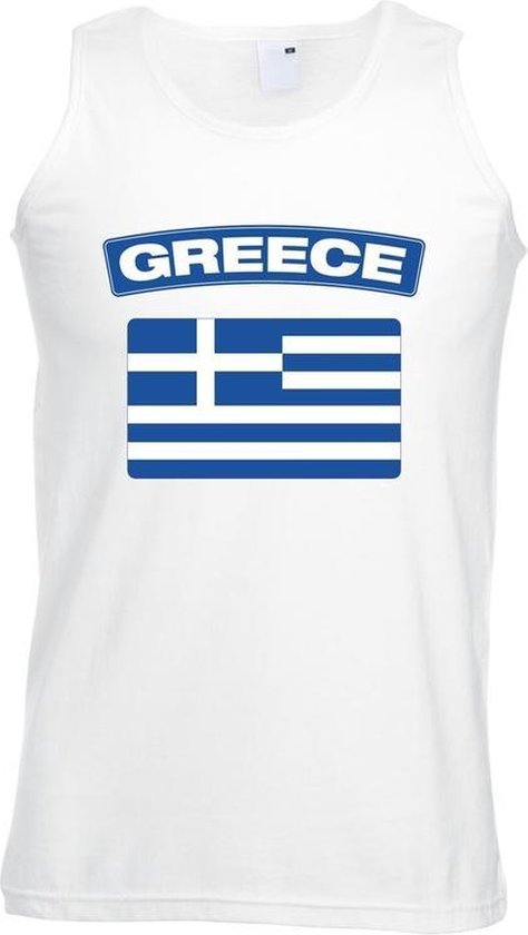 Singlet shirt/ tanktop Griekse vlag wit heren M | bol.com