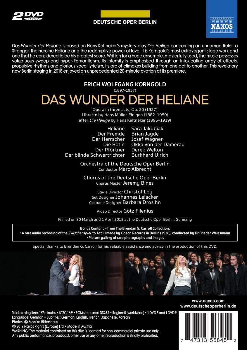 Sara Jakubiak - Brian Jagde - Josef Wagner - O - Das Wunder Der Heliane (2 DVD), John... | bol.com