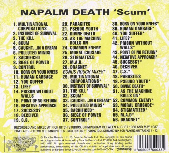 Scum, Napalm Death | Muziek | bol