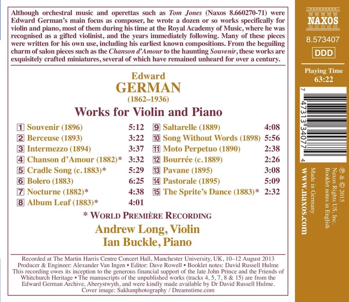 Andrew Long & Ian Buckle - Works For Violin And Piano (CD), Ian Buckle ...
