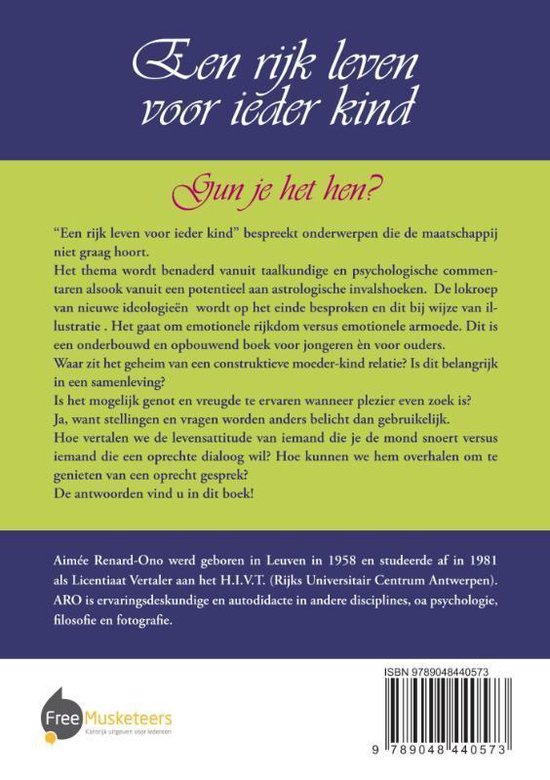 Een rijk leven voor ieder kind, AimÉE Renard-Ono | 9789048440573 ...