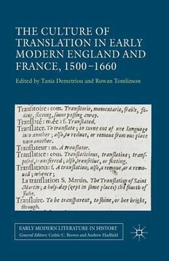 Early Modern Literature in History-The Culture of Translation in Early ...