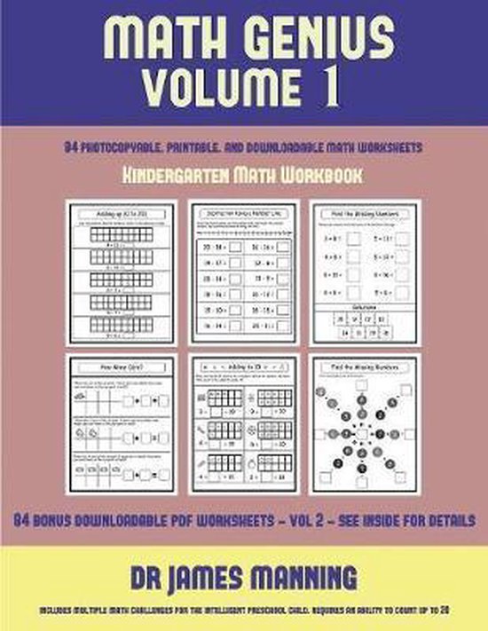 Kindergarten Math Workbook (Math Genius Vol 1): This book is designed ...